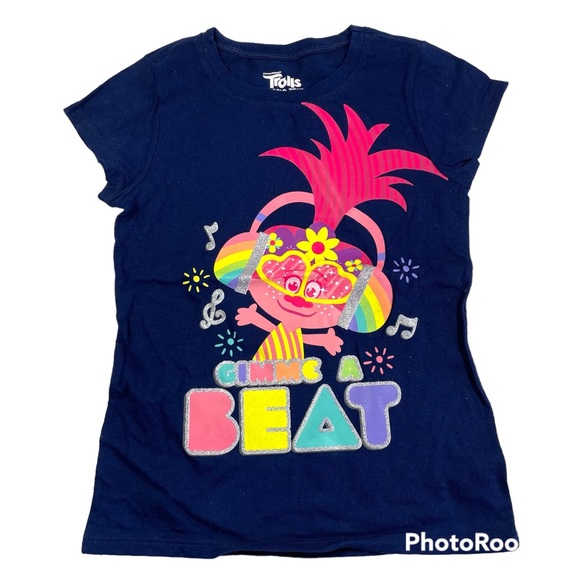Trolls | Shirts & Tops | Nwot Trolls Navy Blue Gimme A Beat Screen ...